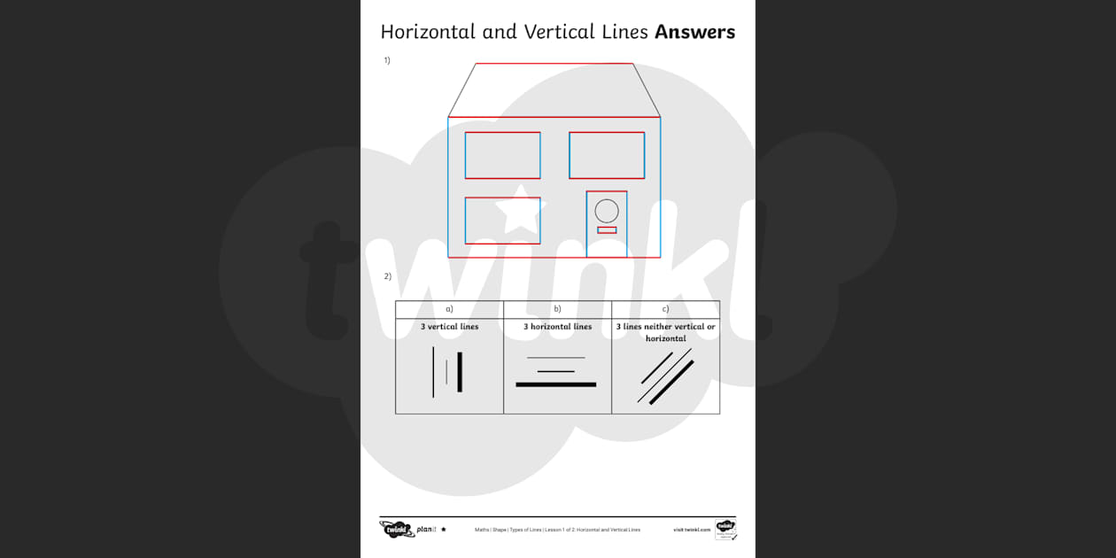 Labelling Horizontal And Vertical Lines Worksheet