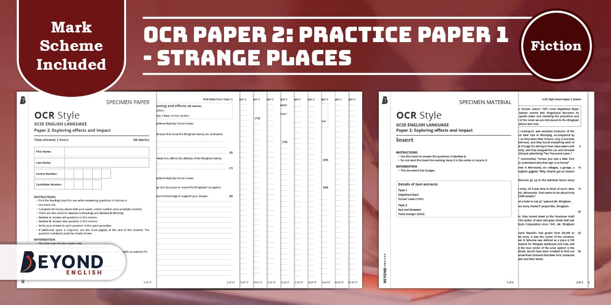 OCR Paper 2: Exploring Effects and Impact - Strange Places