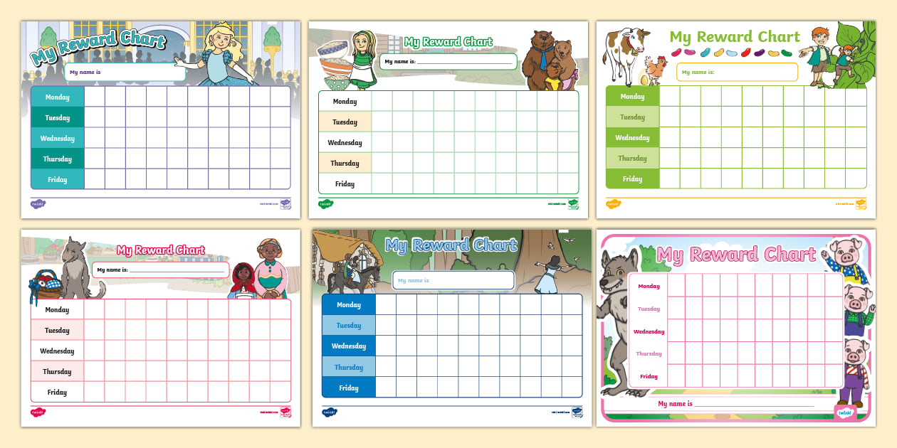 Traditional Tales Reward Charts Pack (l'enseignant a fait)
