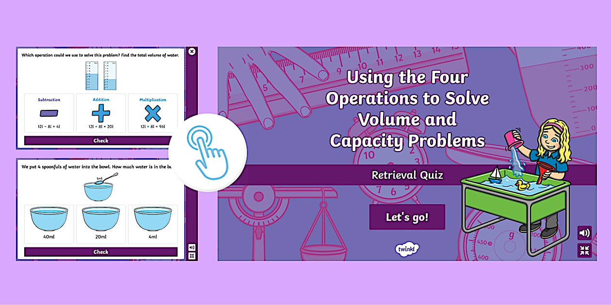 👉 Retrieval Practice Using The Four Operations To Solve Volume And
