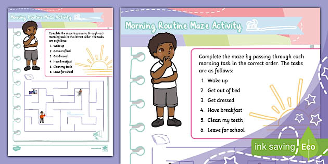 Morning Routine Maze Activity (teacher made) - Twinkl