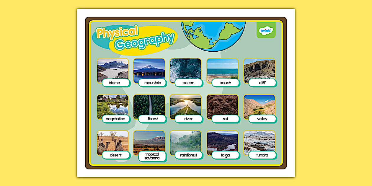 Physical Geography Photo Word Mat (teacher made) - Twinkl
