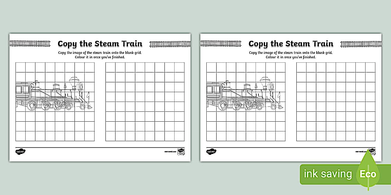 Copy the Steam Train Worksheet (teacher made) - Twinkl