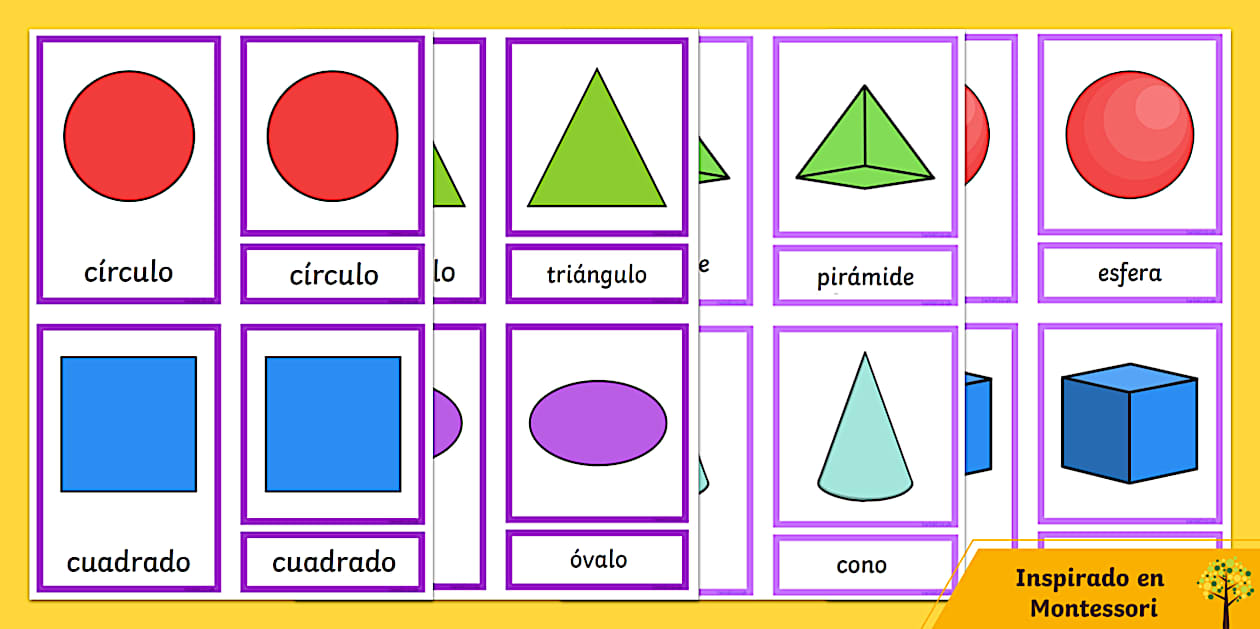 Figuras y formas geométricas en partes - Montessori