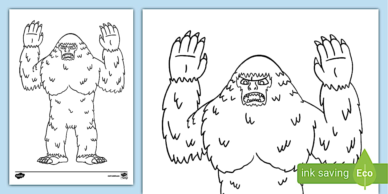 Yeti Colouring Sheet (teacher made) - Twinkl