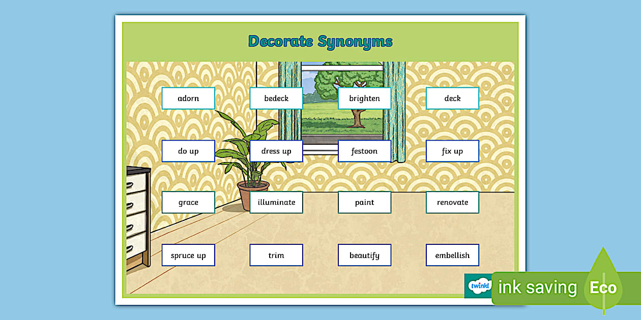 Decorate Synonyms Word Mat (teacher made) - Twinkl
