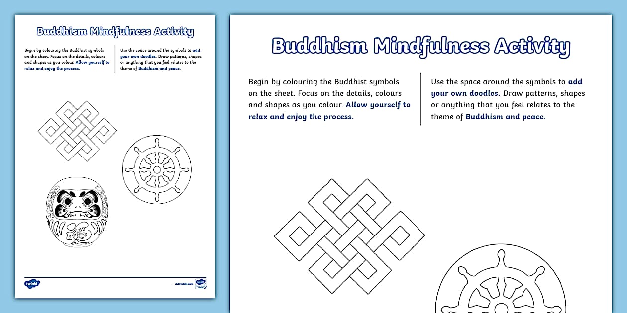 Buddhism Mindfulness Activity Sheet (teacher made) - Twinkl