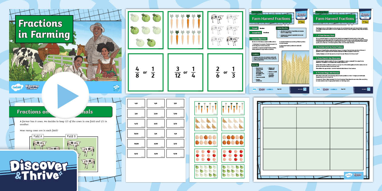 Farm Fractions Activity Pack Third Class (professor feito)