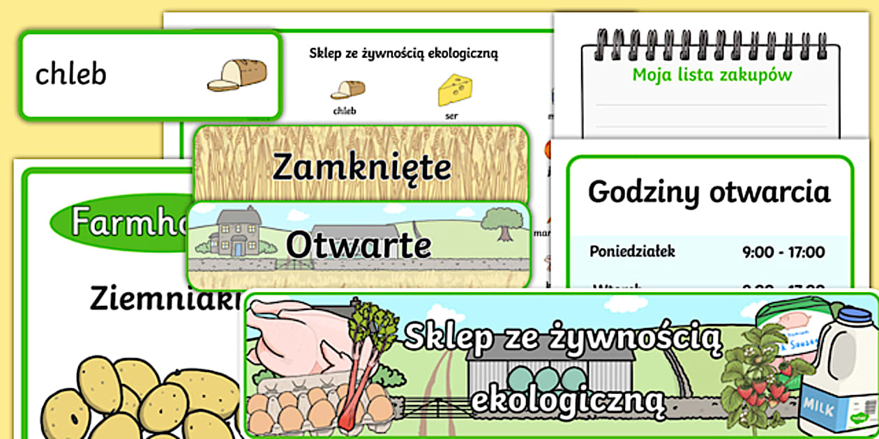 Zestaw materiałów Sklep ekologiczny po polsku - Twinkl