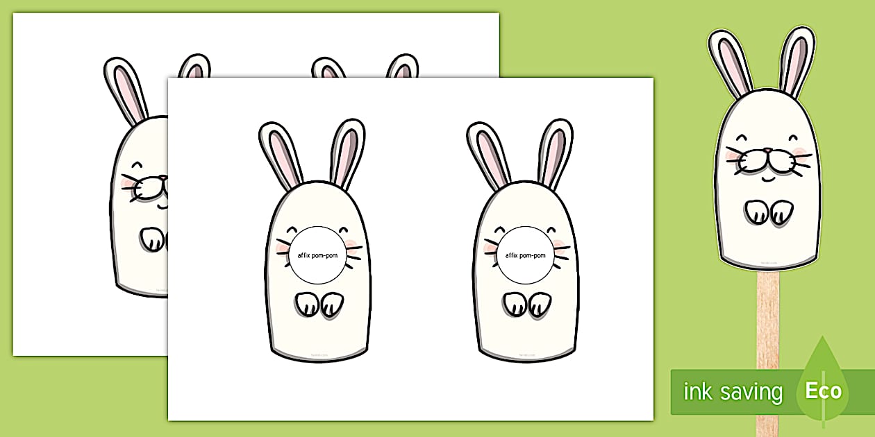 Cute Easter Bunny Stick Puppets | Primary Resource - Twinkl