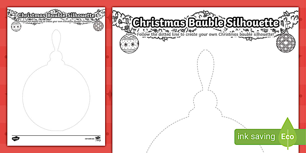 Christmas Bauble Silhouette Drawing Activity (teacher made)