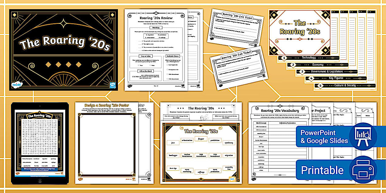 Roaring '20s Lesson Pack for 6th-8th Grade (teacher made)