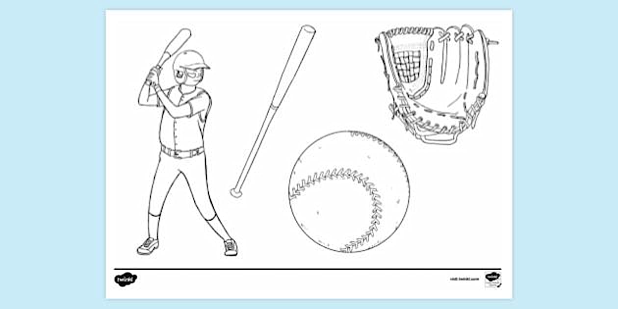 Baseball Colouring Page | Colouring Sheets (teacher made)