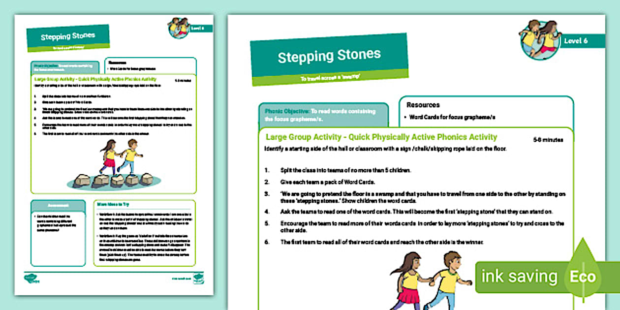 Level 6 Physically Active Phonics Game - Stepping Stones