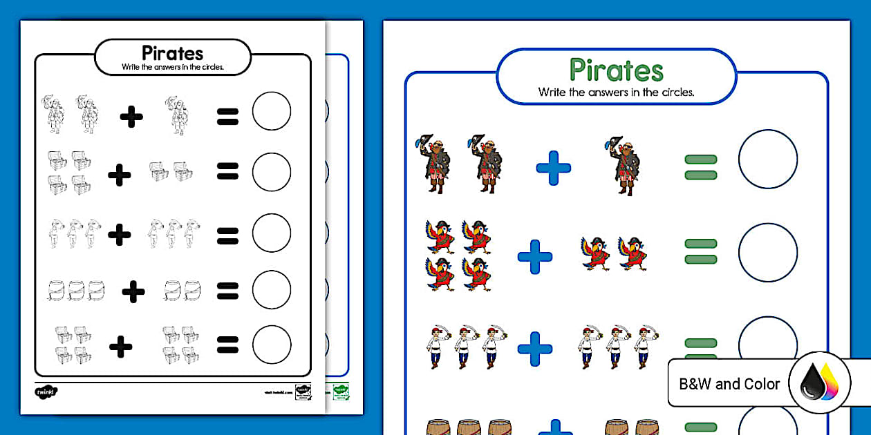 Pirate Addition Math Activity (teacher made) - Twinkl