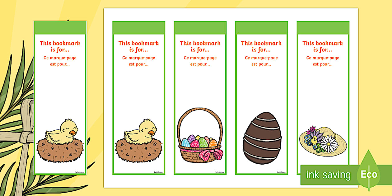 Easter Bookmarks English/French - Editable Easter Bookmarks