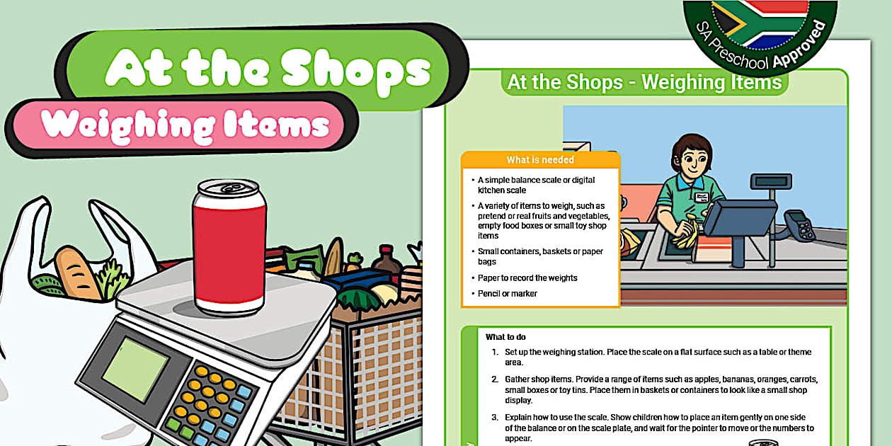Preschool: At the Shops-Weighing Items- Instructions