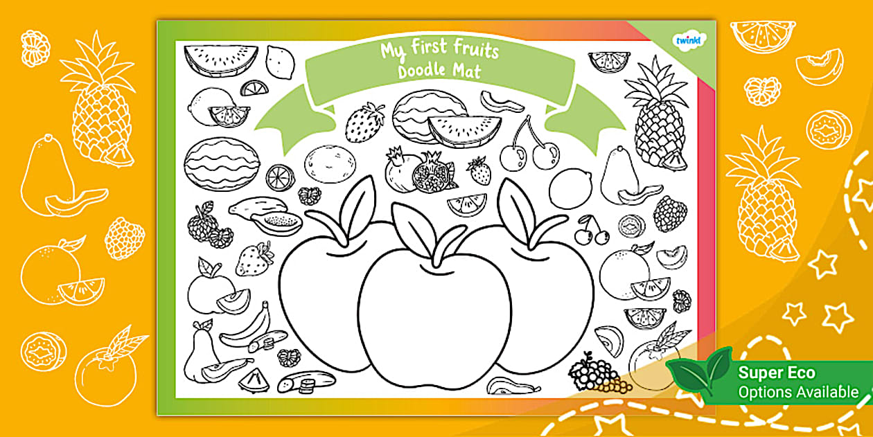 Fruit-Themed Doodle Mat (teacher made) - Twinkl