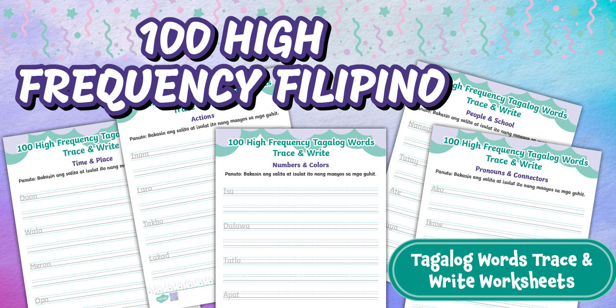 * NEW * 100 High Frequency Filipino / Tagalog Words Trace & Write ...