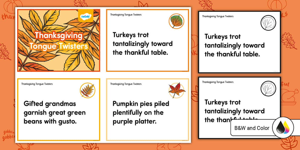 Thanksgiving Tongue Twisters | Resource | Twinkl USA