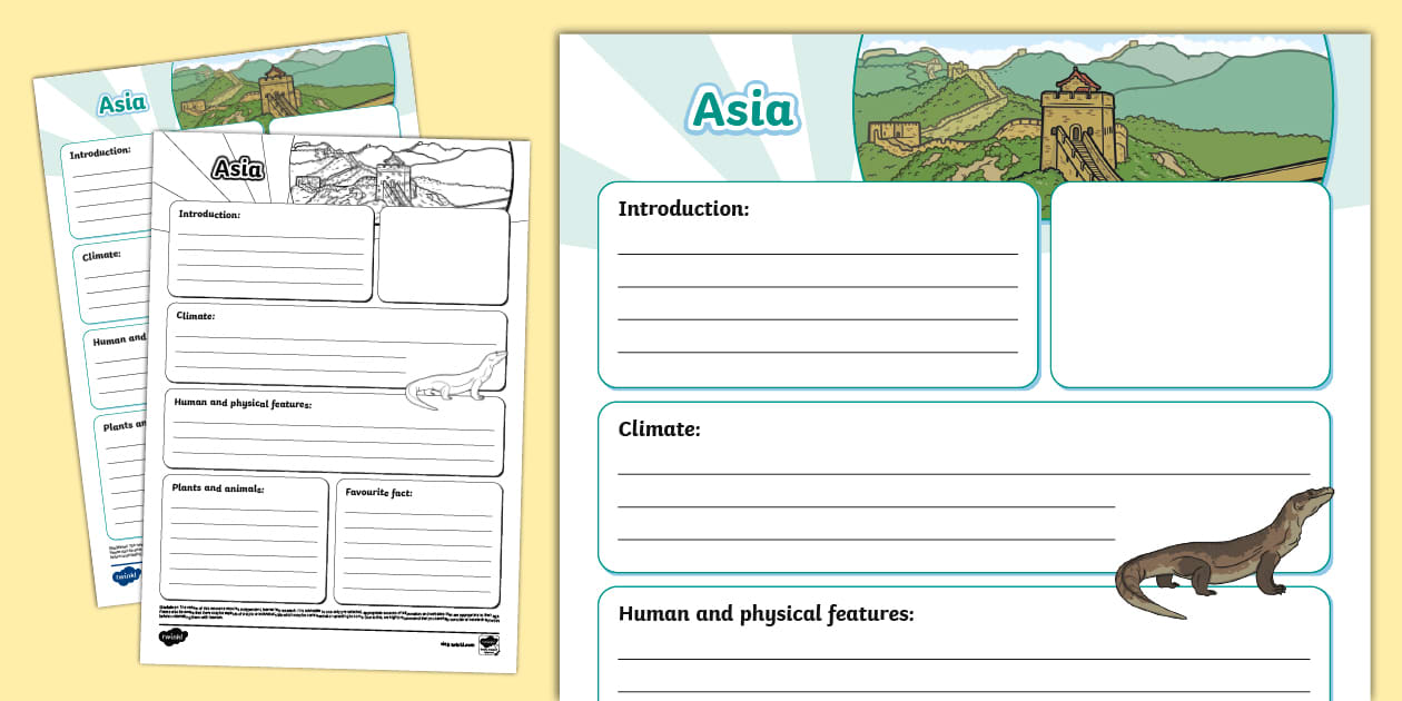 KS1 Asia Non-Chronological Report Template (teacher made)