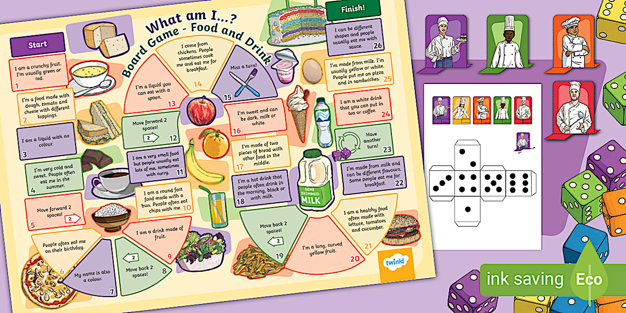 What Am I ...? Board Game for Learners of EAL New to English - Food and ...
