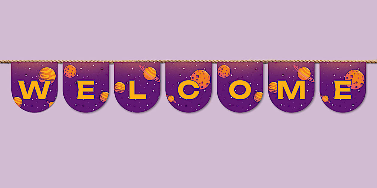 Space-Themed Welcome Display Bunting