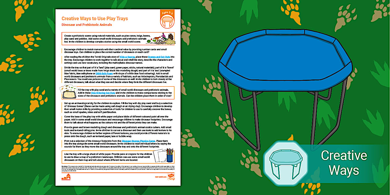 EYFS Ages 3-5 Play Trays: Dinosaurs | Twinkl (teacher made)