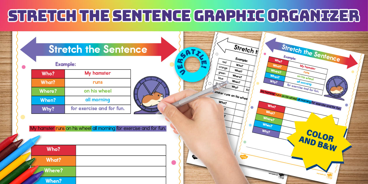 Second Grade Stretch the Sentence Graphic Organizer - Twinkl