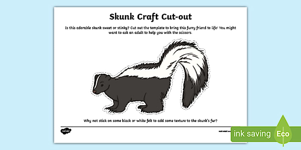 Skunk Template Cut-Out Activity - Twinkl Resources - Twinkl