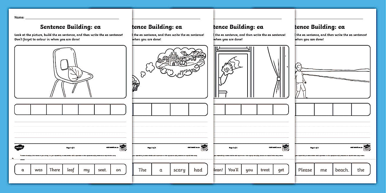 Phonics Sentence Building: ea (teacher made) - Twinkl