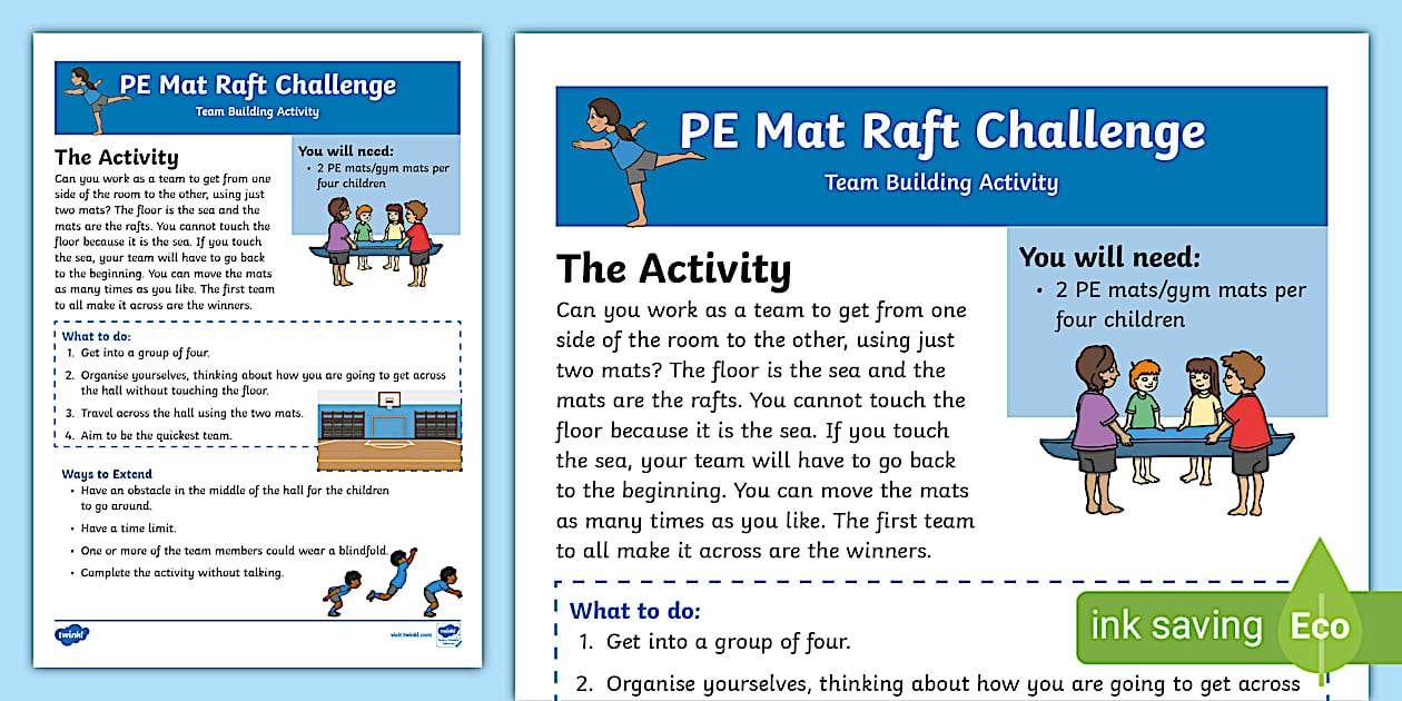 KS1 PE Mat Raft Challenge Activity - Twinkl