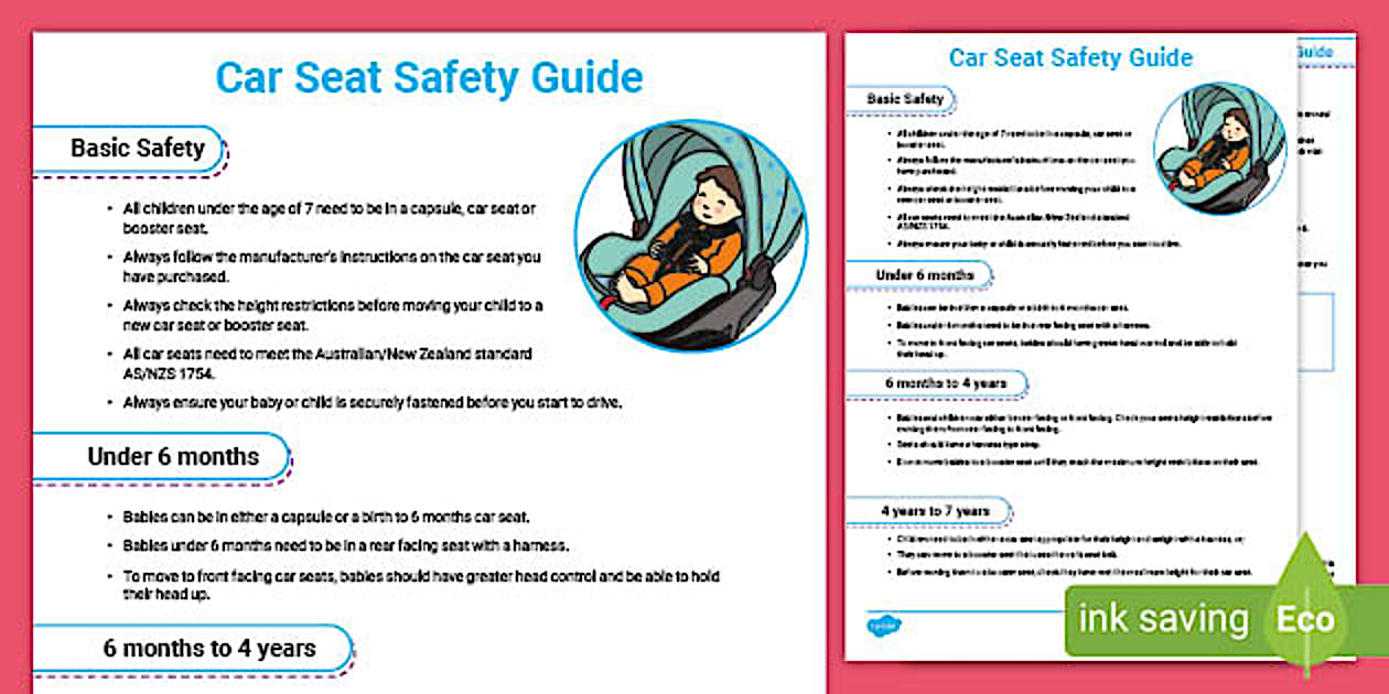 Car Seat Safety Information Guide (teacher made) - Twinkl