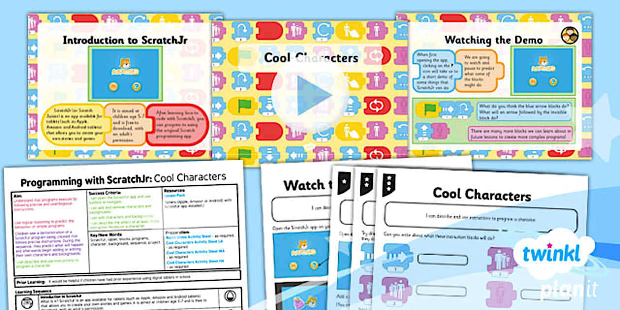FREE! - Computing: Programming with ScratchJr: Cool Characters Year 1 ...