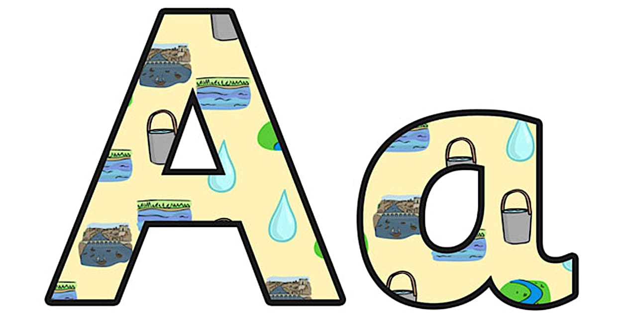 Cursive Rivers Small Lowercase Display Lettering - Twinkl