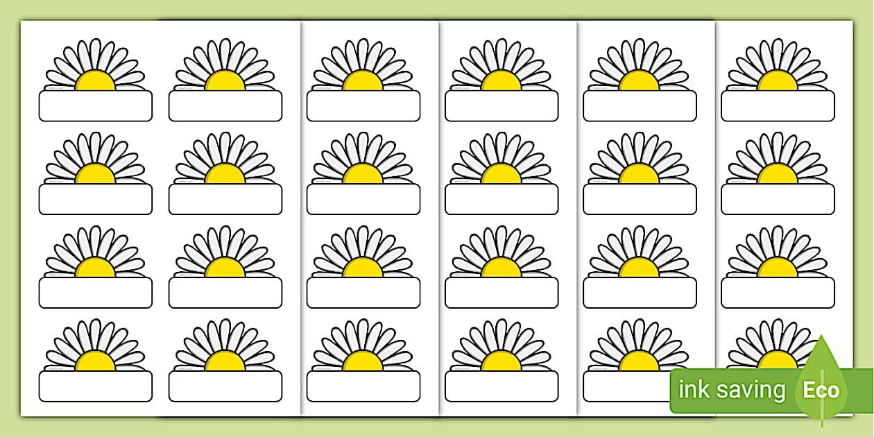 Daisy Flower Self-Registration Labels - EYFS (teacher made)