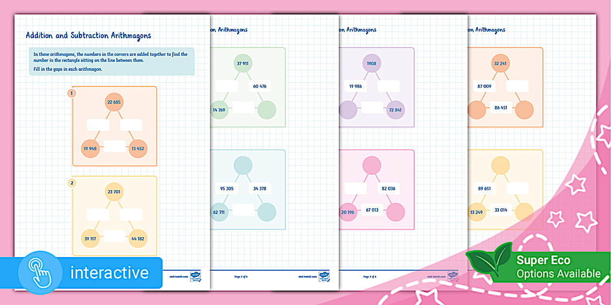 Addition and Subtraction Arithmagons (Ages 9 - 10) - Twinkl