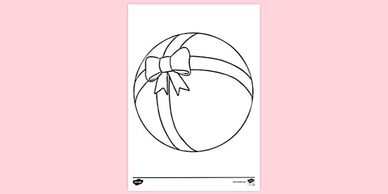 Sphere Present Colouring Sheet | Colouring Sheets - Twinkl