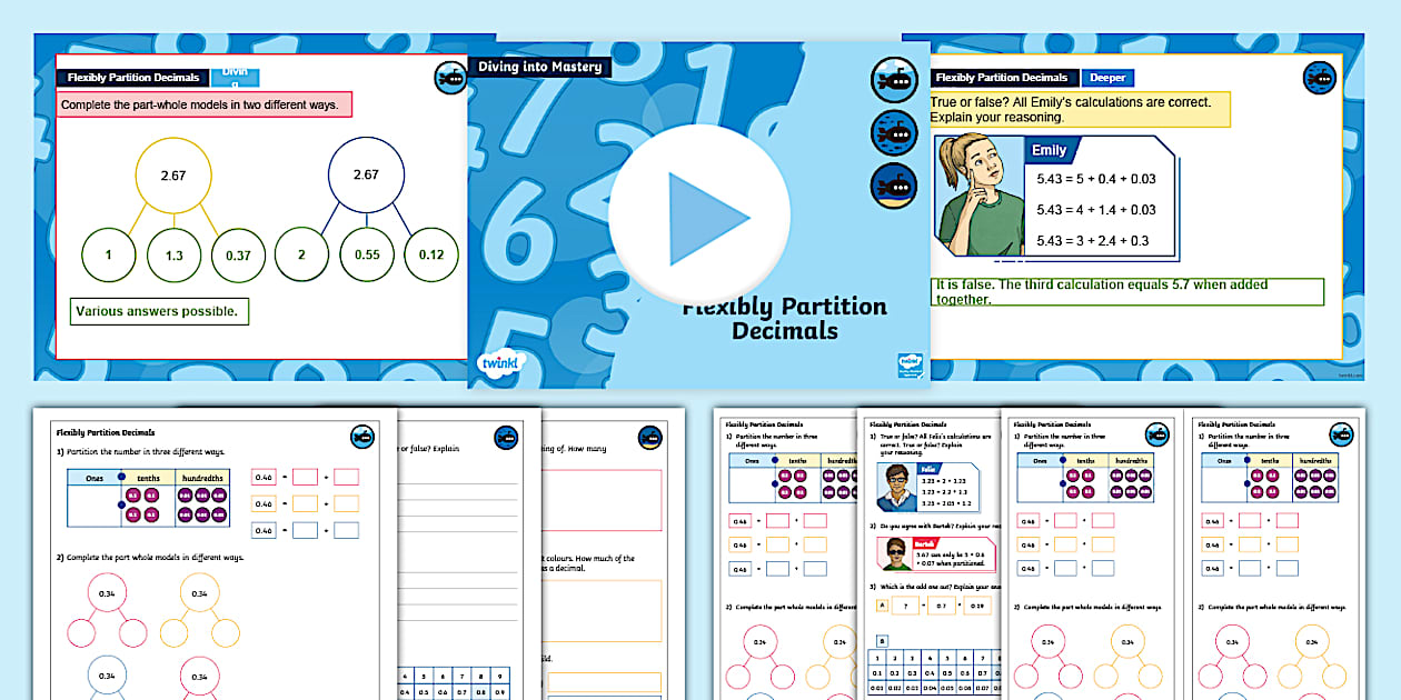 👉 Y4 DiM: Step 4 Flexibly Partition Decimals Teaching Pack