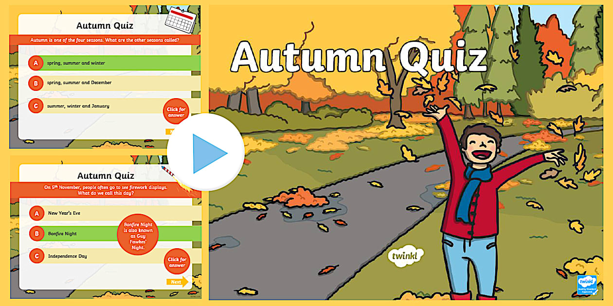 KS1 Autumn Quiz PowerPoint - Quick Autumn Quiz Activity
