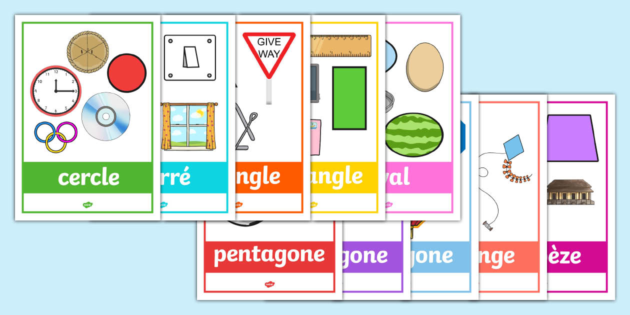 2D Shape Posters with Everyday Examples French - Twinkl
