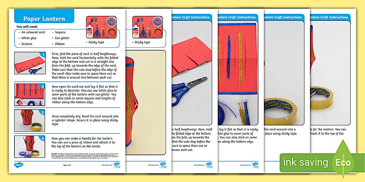 Paper Lantern Craft Instructions | Twinkl (teacher made)