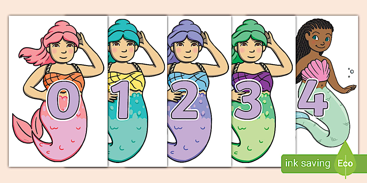 Numbers 0-31 on The Little Mermaid (teacher made) - Twinkl