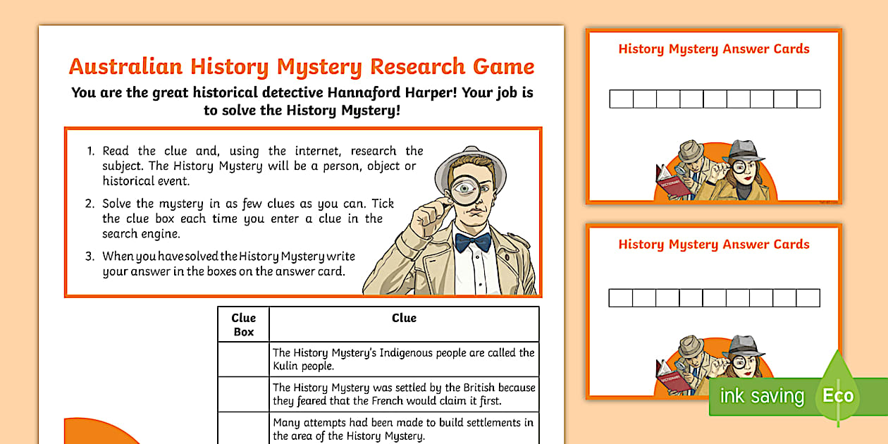 Melbourne History Mystery Research Game
