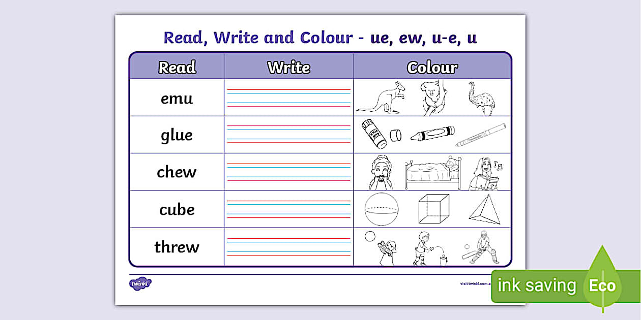 Read, Write and Colour (teacher made) - Twinkl