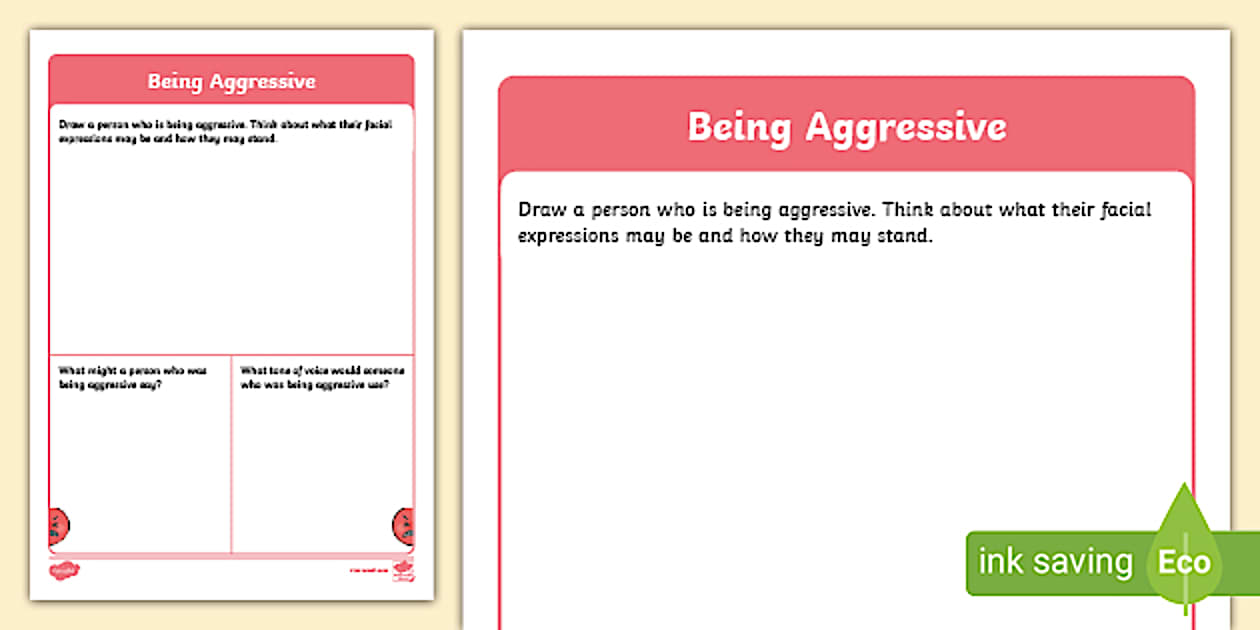 Aggressive Worksheet (Teacher-Made) - Twinkl