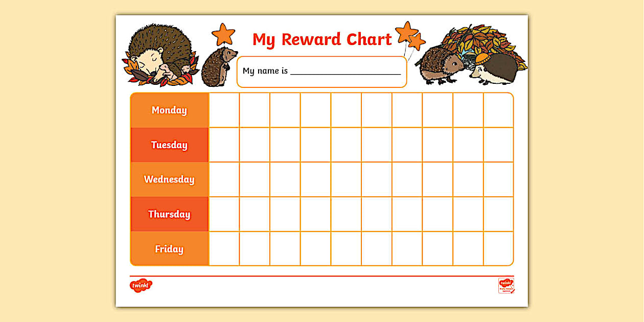 Hedgehog-Themed Reward Chart (teacher made) - Twinkl