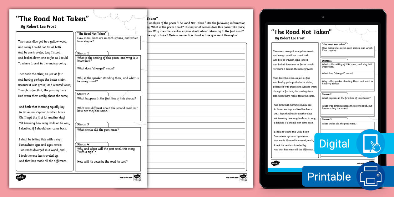 Eighth Grade Poetry Analysis The Road Not Taken