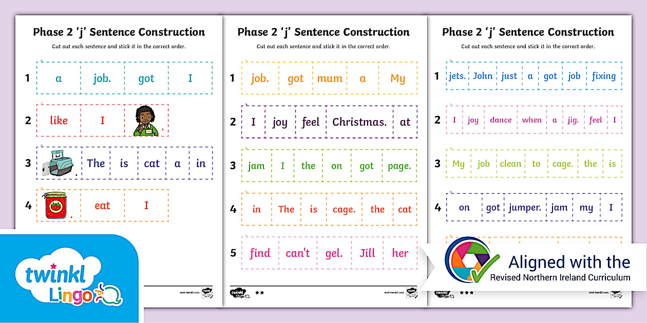 Linguistic Phonics Phase 2 ‘j’ Sentence Construction
