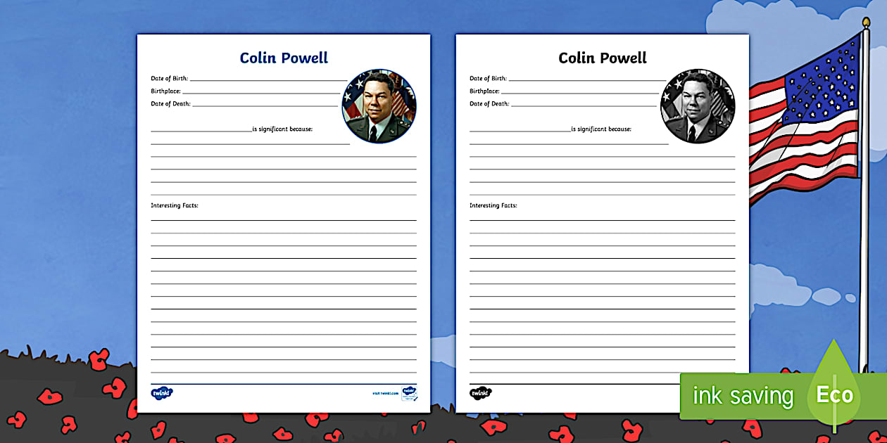 Facts about Colin Powell Writing Activity | Twinkl USA